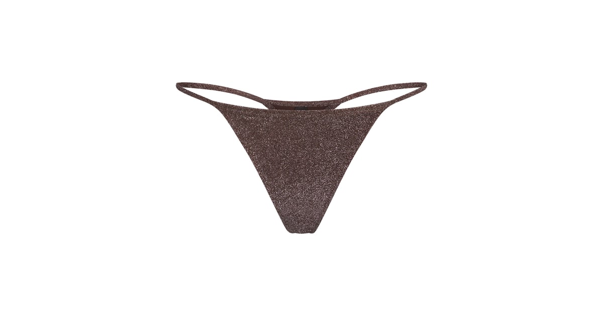 Track Glitter Swim String Thong - Cocoa - L at Skims