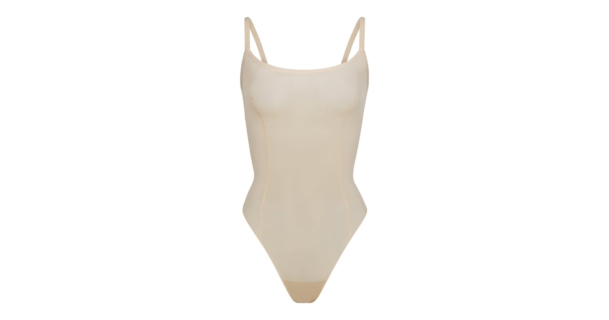 Track Sheer Sculpt Thong Bodysuit - Sand - S at Skims