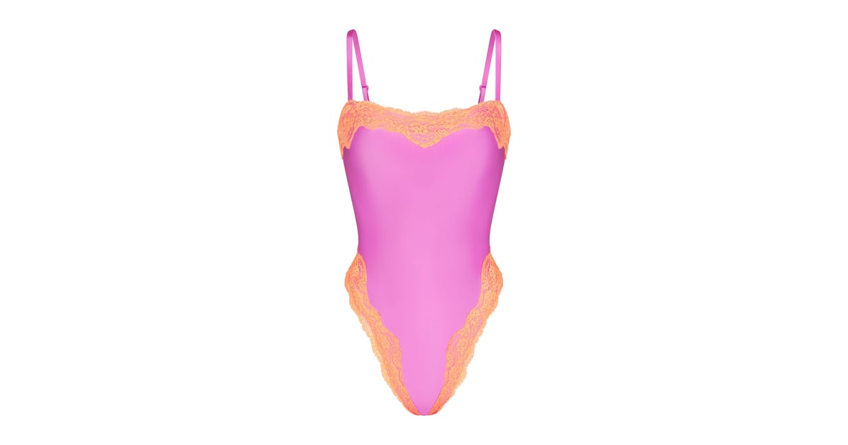 Track Lace Swim Cami One Piece - Neon Orchid - L at Skims