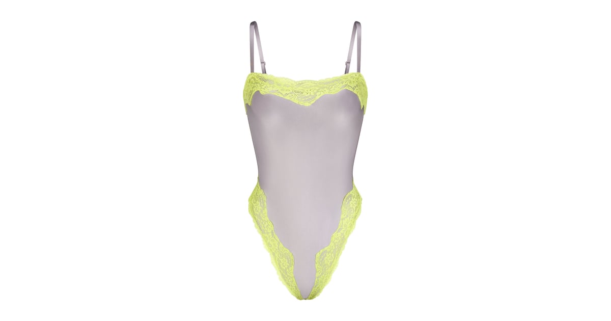 Track Lace Swim Cami One Piece - Chrome - M at Skims