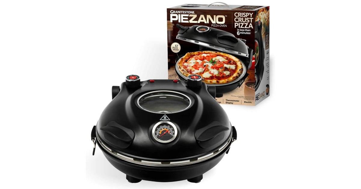 Track Piezano 12 in. Black Portable Countertop Stone Bake Indoor Grill