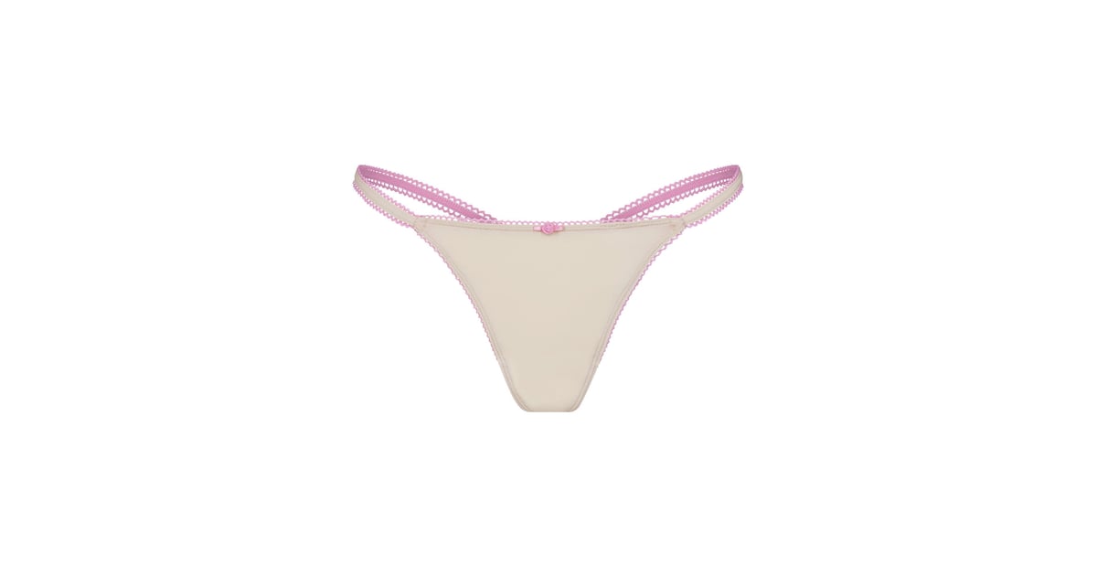 Track Fits Everybody Picot String Thong - Stone Petal Contrast - XL at