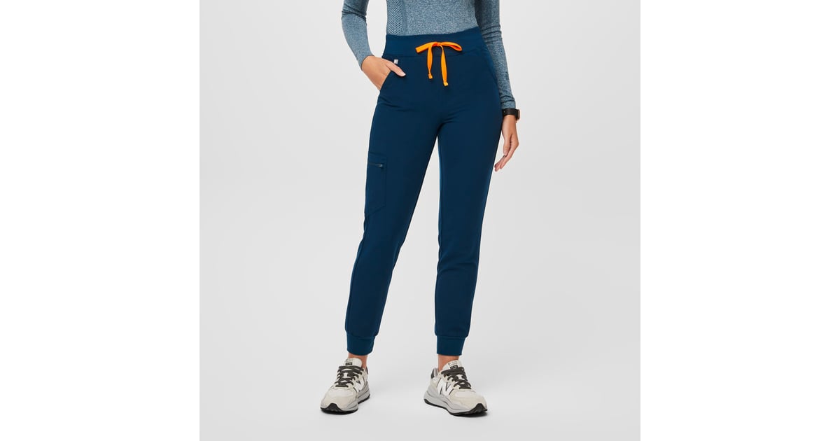 Track Figs High Waisted Zamora Jogger Scrub Pants - Deep Reef - S