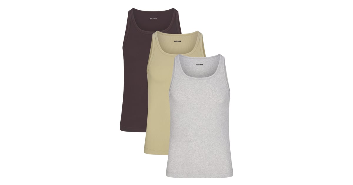 Track Skims Cotton Mens Rib Tank 3 Pack - Phoenix Multi - S at Skims