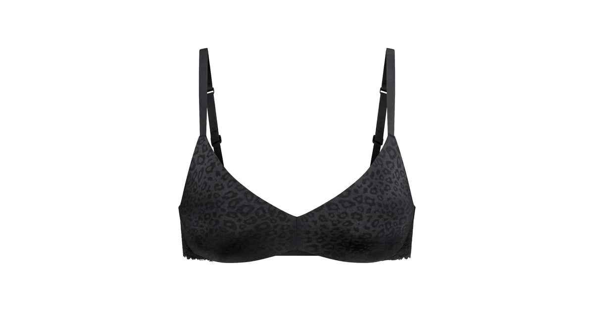 Track Wireless Form Lace Push Up Plunge Bra - Onyx Micro Leopard Print