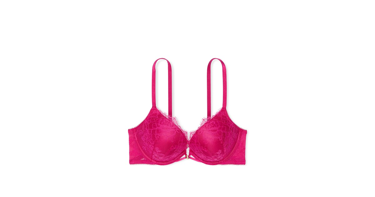 Track Bombshell Add-2-Cups Rose Lace Push-Up Bra - Cherry Blossom