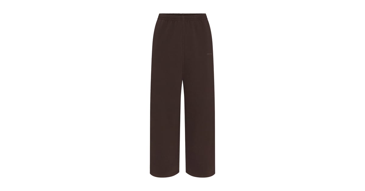 Track Skims Boyfriend Fleece Oversized Straight Leg Pant - Espresso