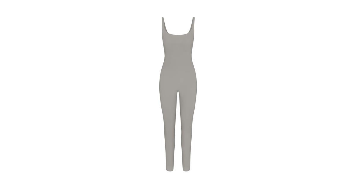 Track Skims Fits Everybody Square Neck Low Back Catsuit - Smoke - Xl