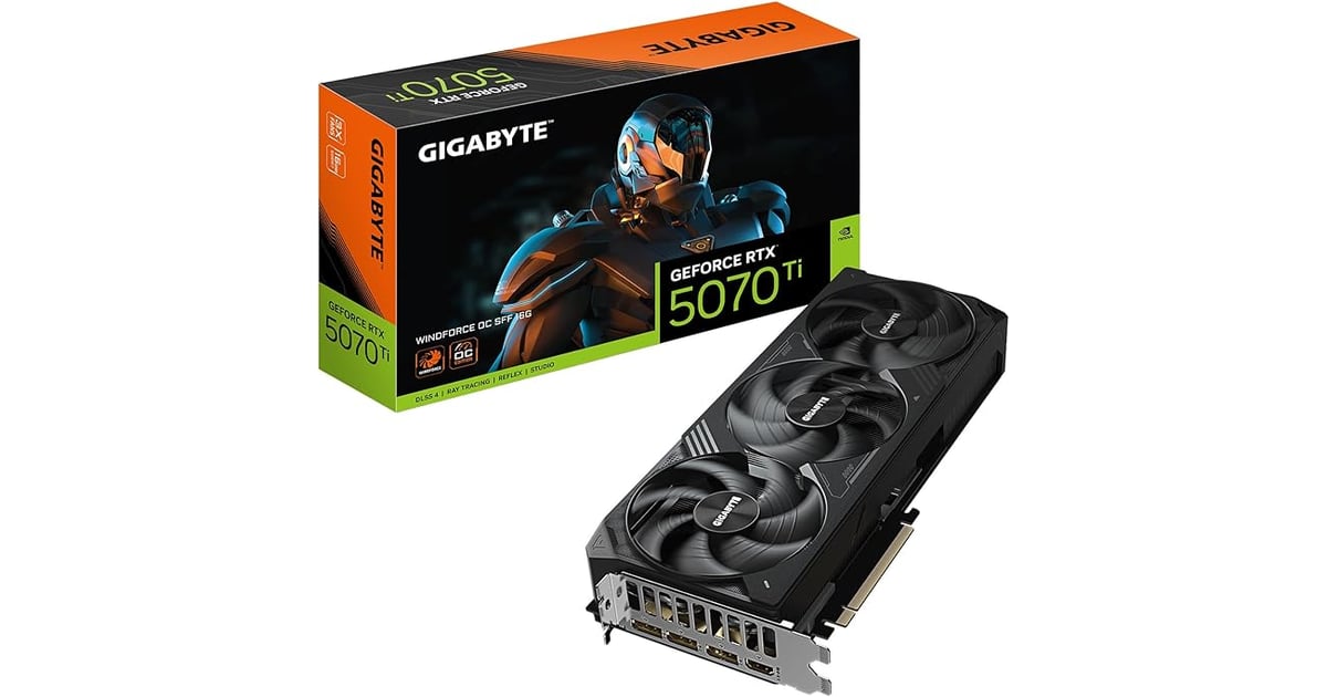 Track Gigabyte GeForce RTX 5070 Ti WINDFORCE OC SFF at Amazon