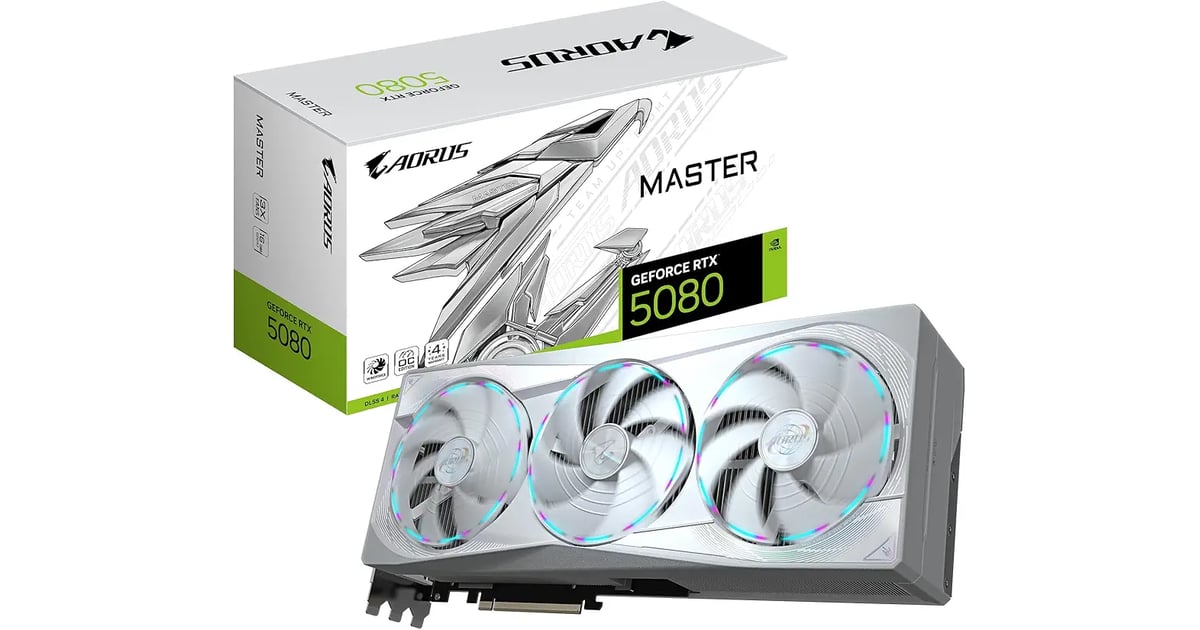 Track GIGABYTE RTX 5080 AORUS MASTER ICE at Amazon