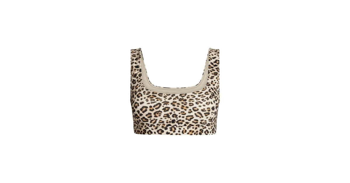 Track Skims Signature Swim Tank Bikini Top - Champagne Leopard Print