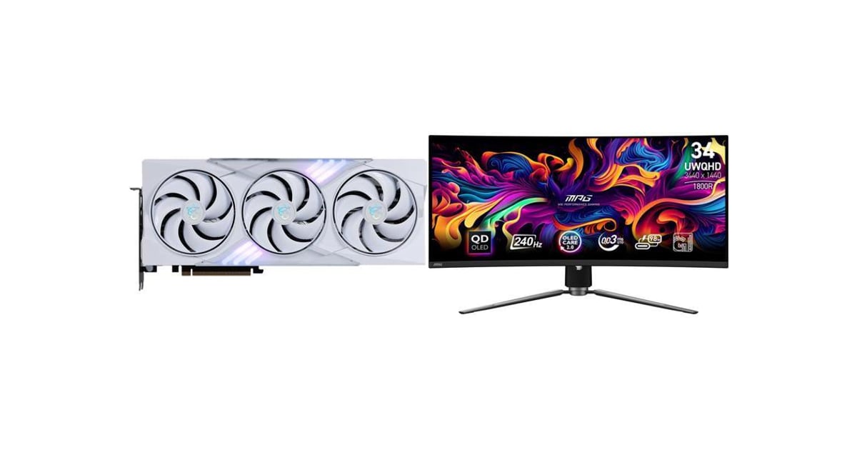 Track GPU Monitor Combo - MSI RTX 5080 16G GAMING TRIO OC WHITE Bundle
