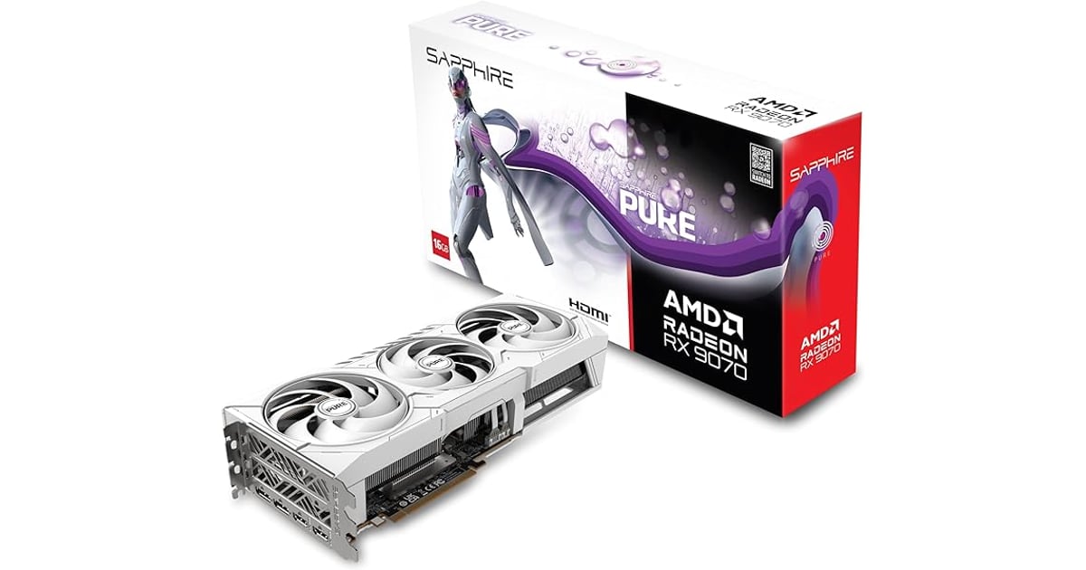 Track SAPPHIRE PURE Radeon RX 9070 White OC at Amazon