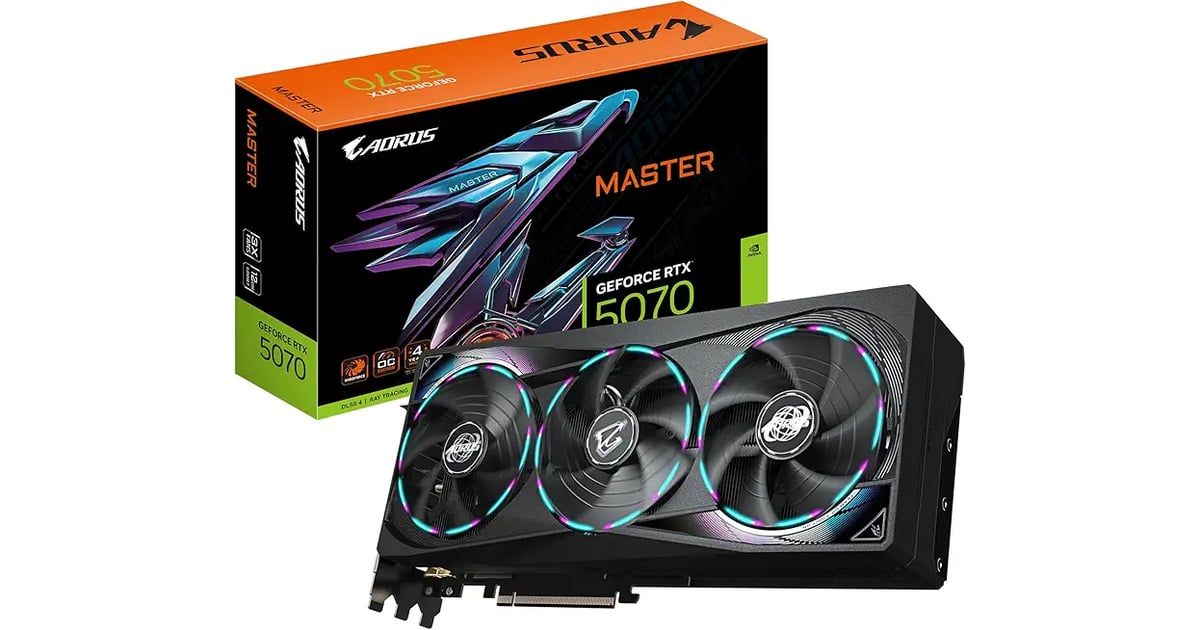 Track Gigabyte GeForce RTX 5070 AORUS MASTER at Amazon