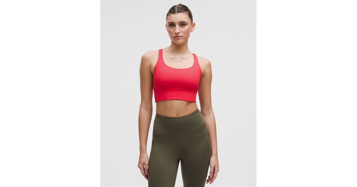 Track lululemon Energy Longline Bra *Medium Support, B-D Cups - Red