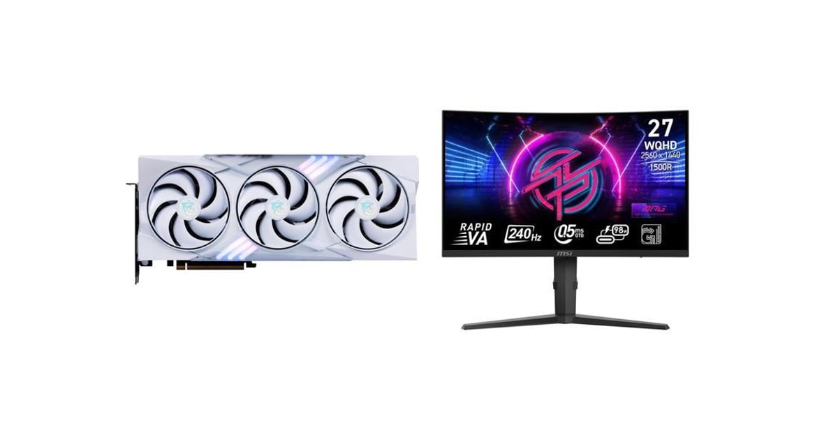 Track GPU Monitor Combo - MSI RTX 5070 12G GAMING TRIO OC WHITE Bundle