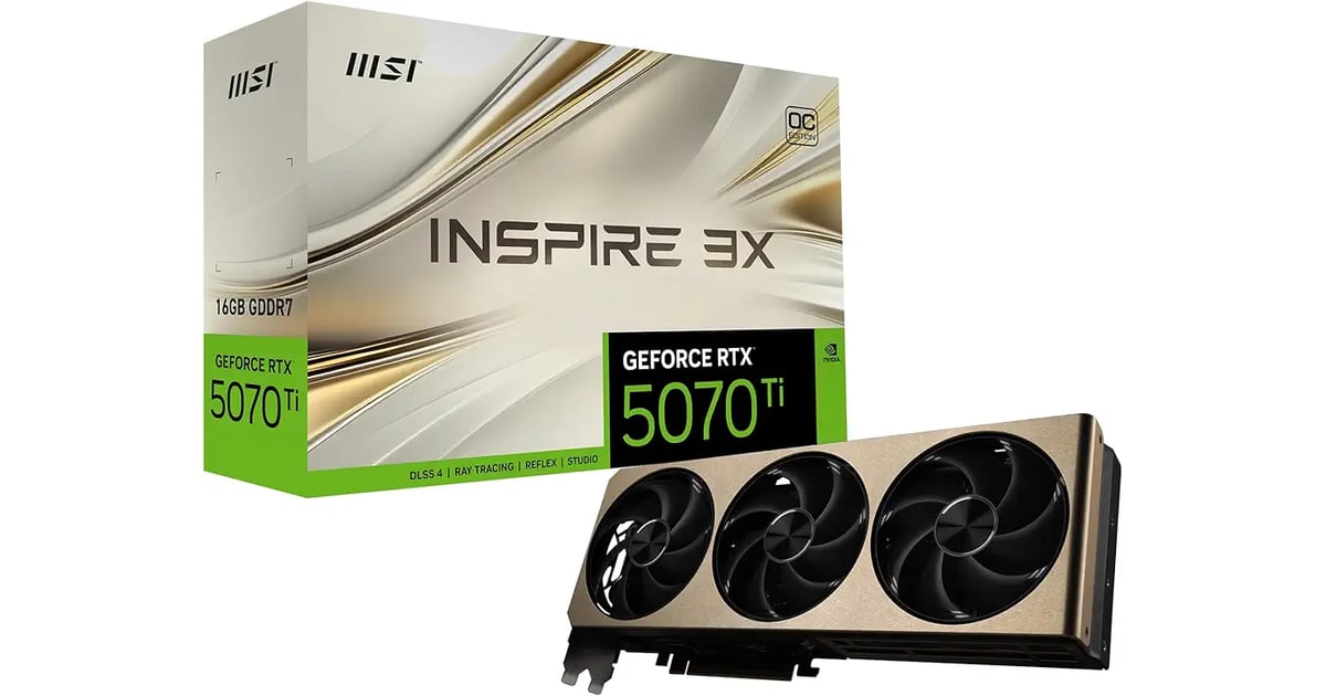 Track MSI Gaming RTX 5070 Ti 16G Inspire 3X OC Plus Graphics Card