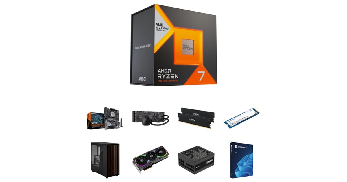 Track AMD Ryzen 7 7800X3D Full-Tower Desktop Computer Builder's Bundle ...