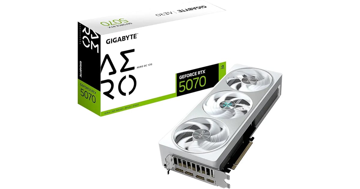 Track GIGABYTE GeForce RTX 5070 AERO OC 12G Graphics Card, 12GB