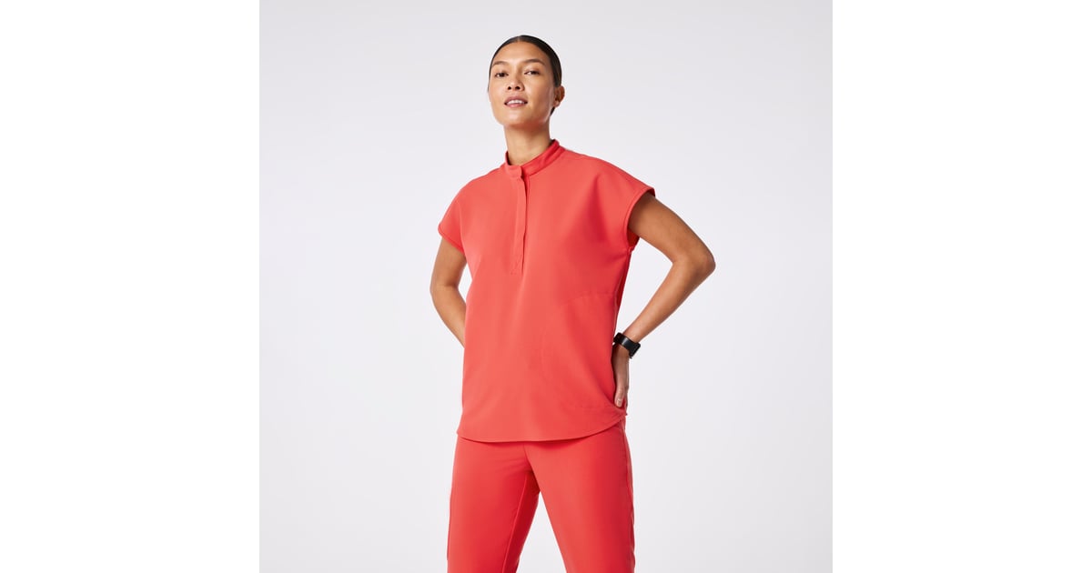 Track Figs Rafaela Oversized Scrub Top - Hibiscus - S - Regular at