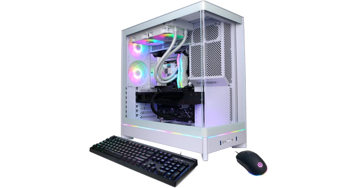 Track CyberPowerPC Gamer Supreme Liquid Cool Desktop Computer (White)