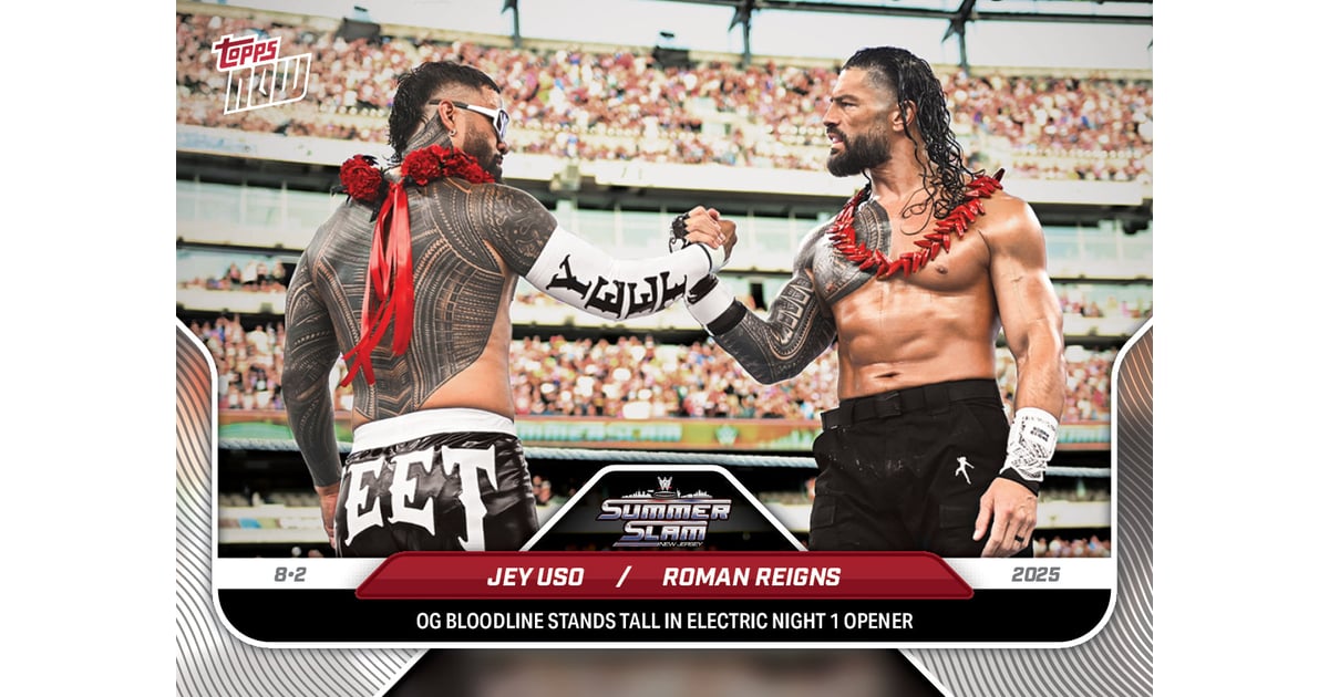 Track Jey Uso / Roman Reigns - 2025 WWE Topps NOW - Card 82 at Topps