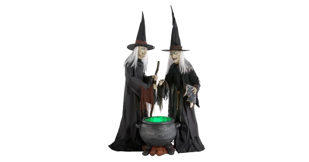 Track 6.5 ft. Gruesome Grounds Animated LED Witches Scene at Home