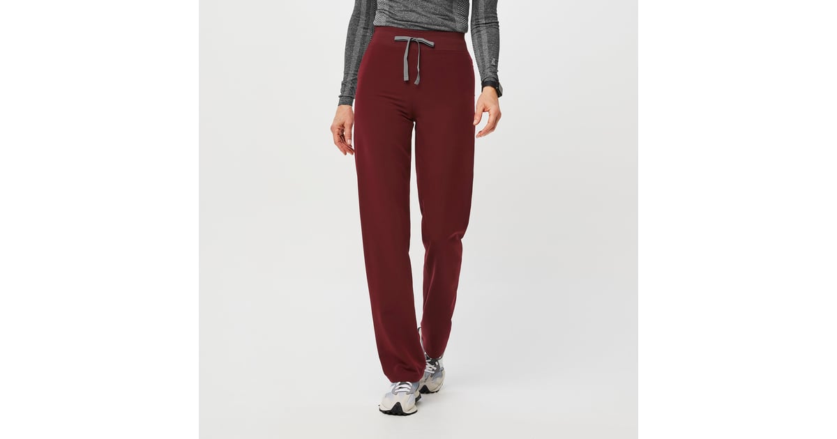 Track Figs High Waisted Livingston Basic Scrub Pants - Burgundy - S