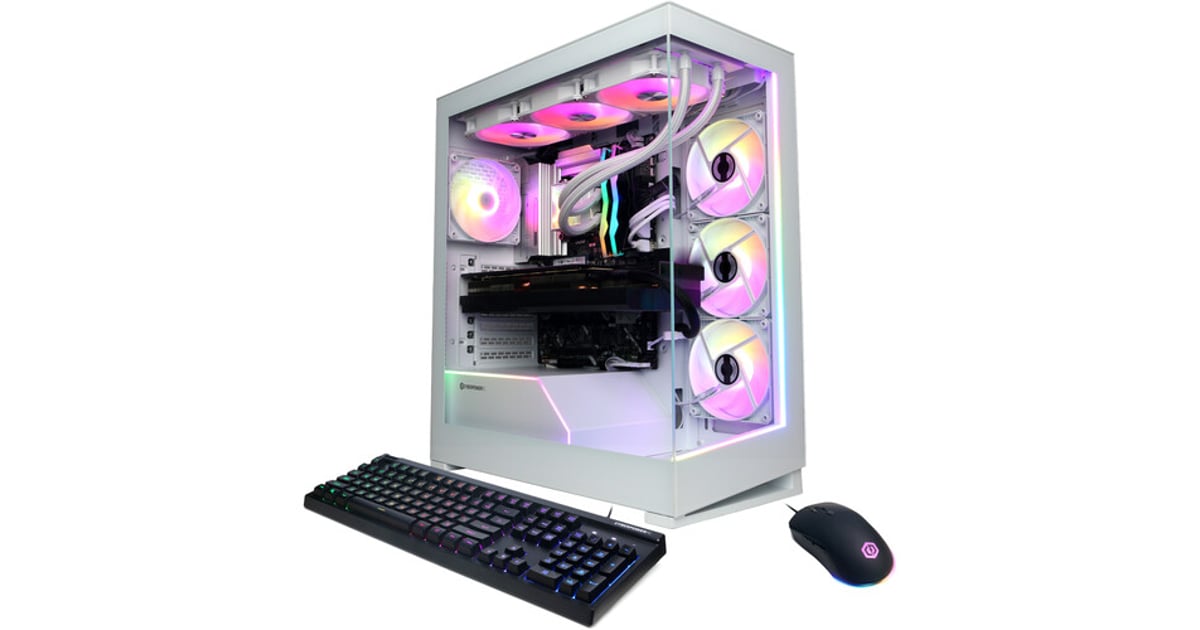 Track CyberPowerPC Gamer Supreme Liquid Cool Desktop Computer (White)