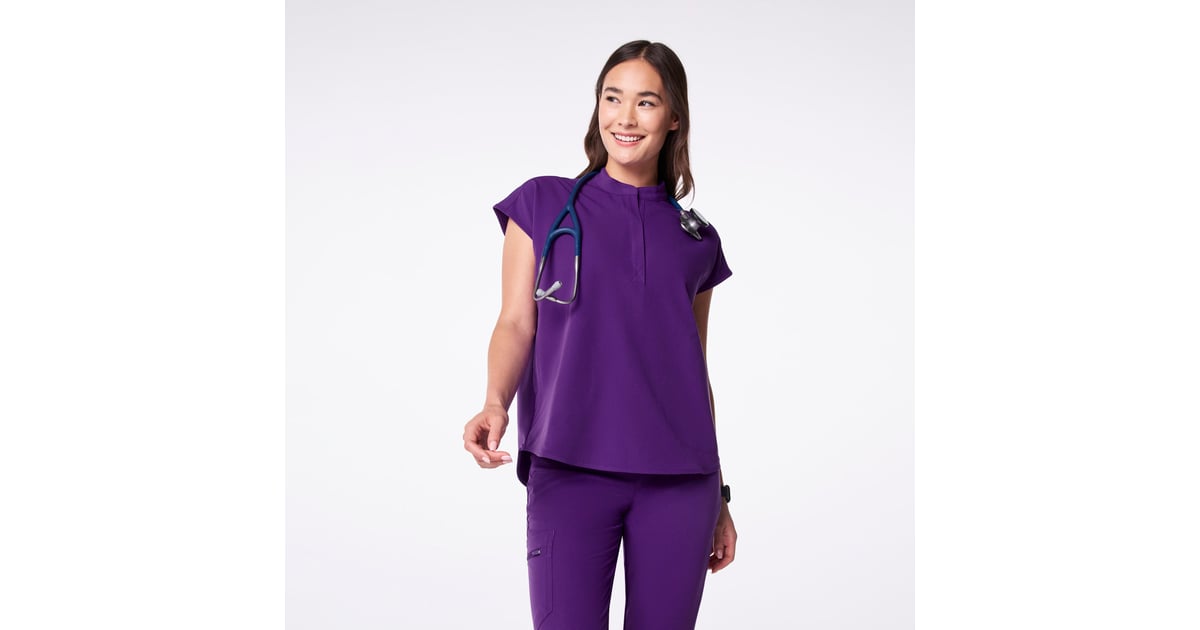 Track Figs Rafaela Oversized Scrub Top - Digital Grape - XL - Regular