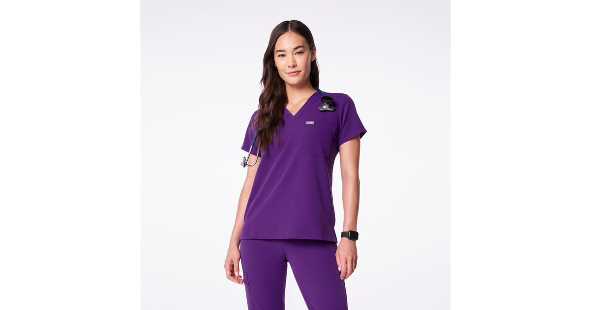 Track Figs Catarina One-Pocket Scrub Top - Digital Grape - S - Regular