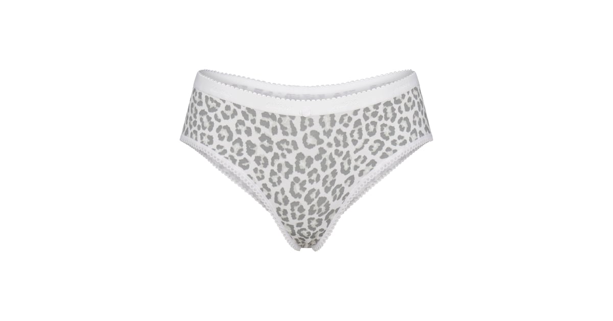 Track Skims Lightweight Cotton Logo Picot Hipster - Snow Leopard Print