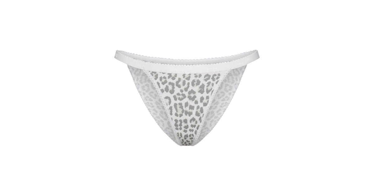 Track Skims Lightweight Cotton Logo Picot String Bikini - Snow Leopard