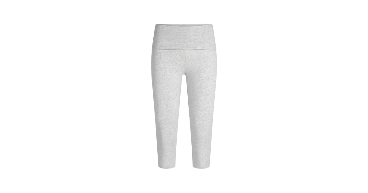 Track Skims Cotton Jersey Foldover Capri - Light Heather Grey - 3 X at