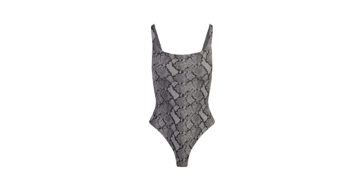 Track Skims Fits Everybody Square Neck Bodysuit - Shadow Snake Print