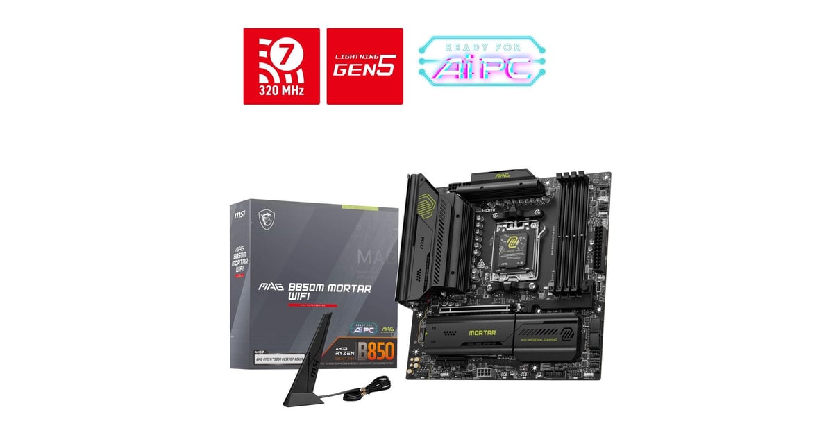 Track Open Box MSI MAG B850M MORTAR WIFI Micro ATX Motherboard at