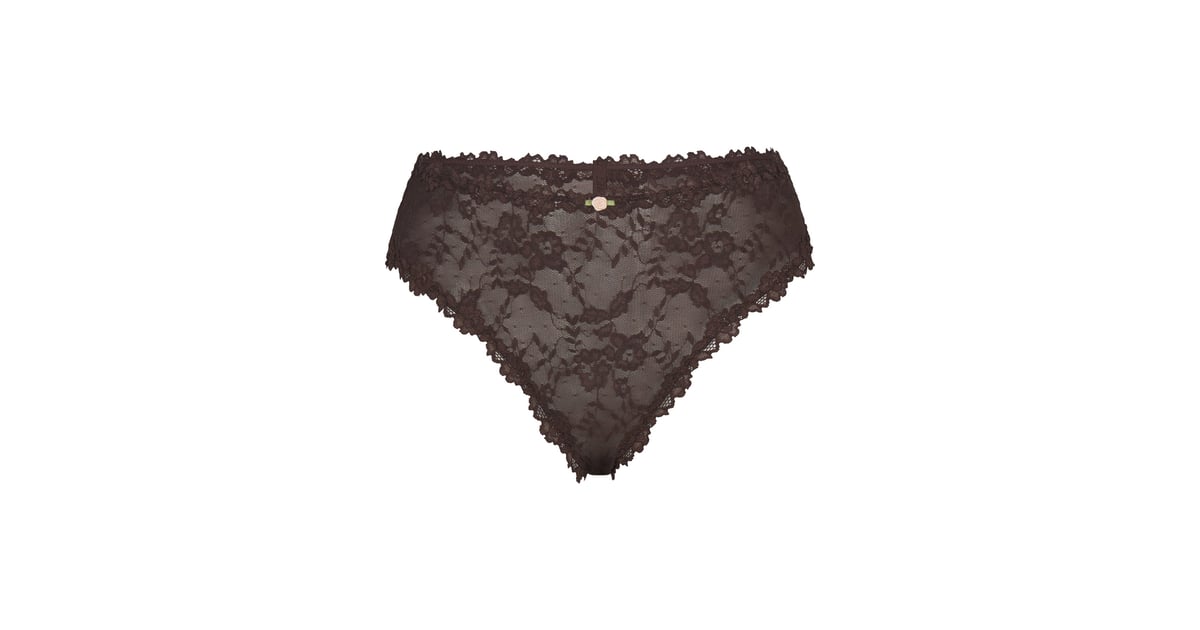 Track Skims Stretch Lace Brief - Espresso - M at Skims