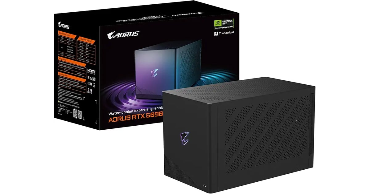 Track GIGABYTE AORUS RTX 5090 AI Box Graphics Card, WATERFORCE