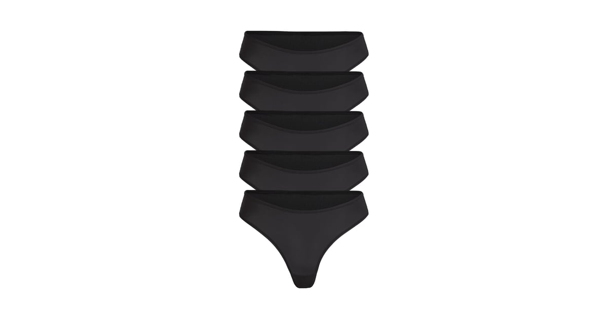 Track Skims Fits Everybody Thong 5 Pack - Onyx - S at Skims