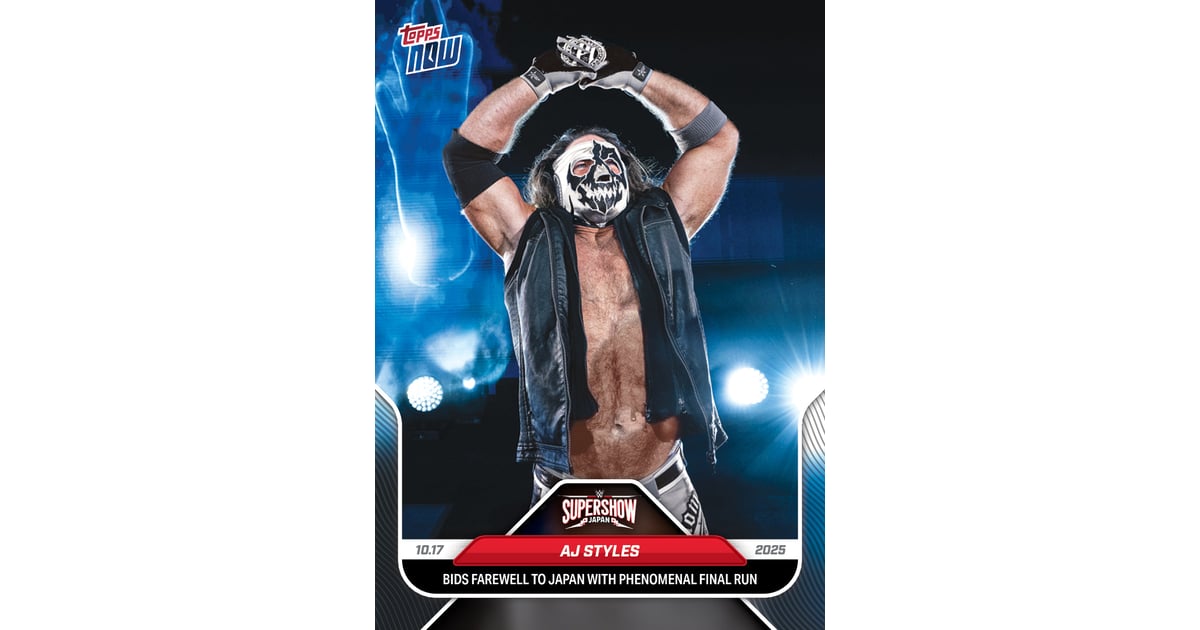 Track AJ Styles - 2025 WWE Topps NOW - Card 110 - PR: 839 at Topps