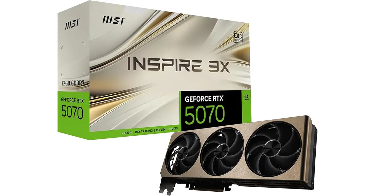 Track MSI Gaming RTX 5070 12G Inspire 3X OC Graphics Card (12GB GDDR7 ...