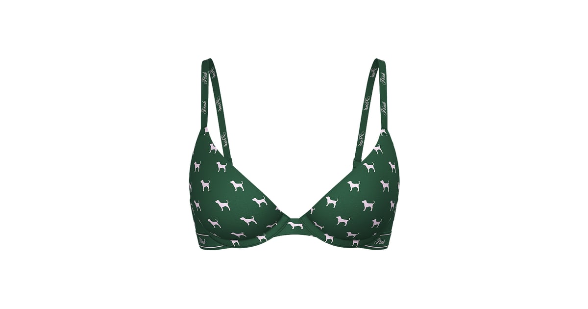 Track Wear Everywhere Push-Up Bra - Jaguar Green Dog Print - 40-A at