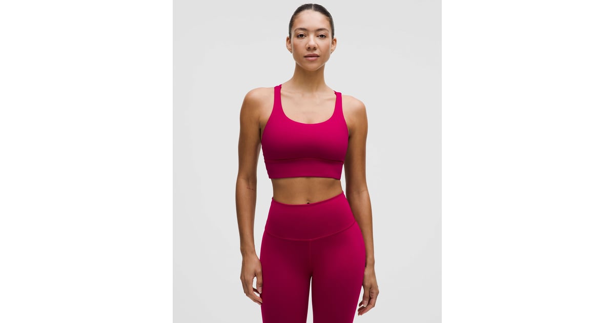 Track lululemon Energy Longline Bra *Medium Support, B-D Cups - Berry