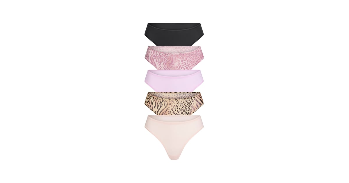Track Skims Fits Everybody Thong 5 Pack - Sand Bloom Animal Multi - M