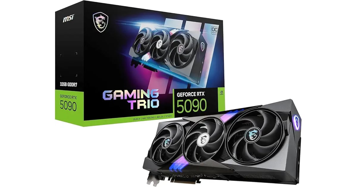 Track msi Gaming Trio OC RTX 5090 GPU with 32GB GDDR7 Memory, 512-Bit
