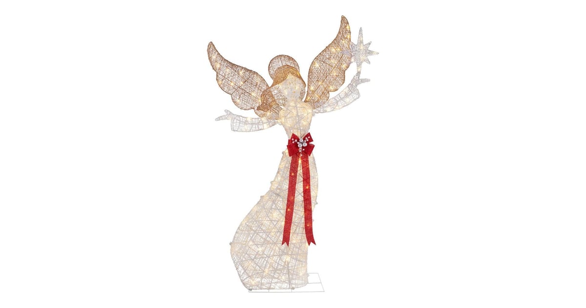 92 in. Warm White LED Super Bright PVC Angel with Star In Stock