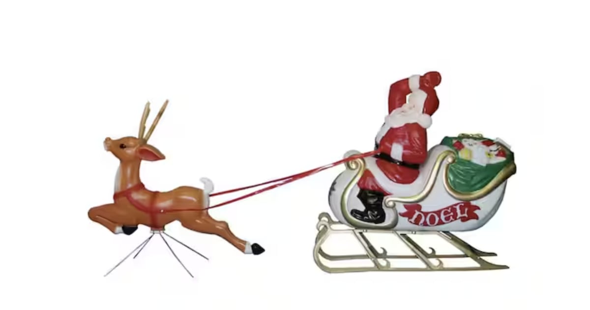 Santa with Sleigh and Reindeer Statue In Stock Availability and Price ...