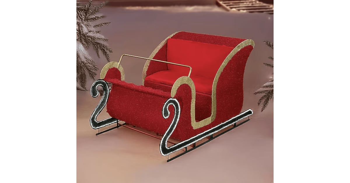 Freestanding Sleigh with Clear LED Lights In Stock Availability and
