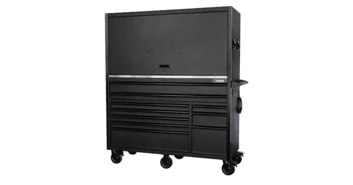 Track Husky Heavy-Duty 10-Drawer Mobile Workbench at Home Depot