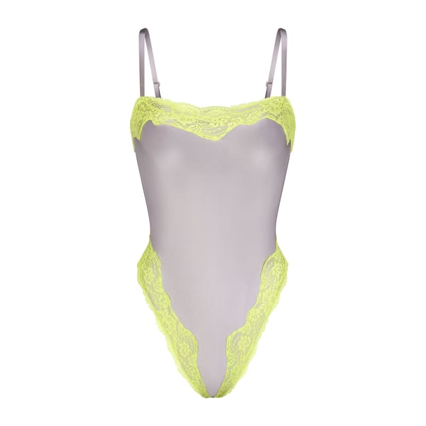 Track Lace Swim Cami One Piece - Chrome - M at Skims